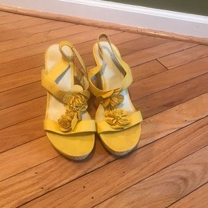 Avon | Shoes | Avon Yellow Wedge 3d Floral Sandals Sz | Poshmark
